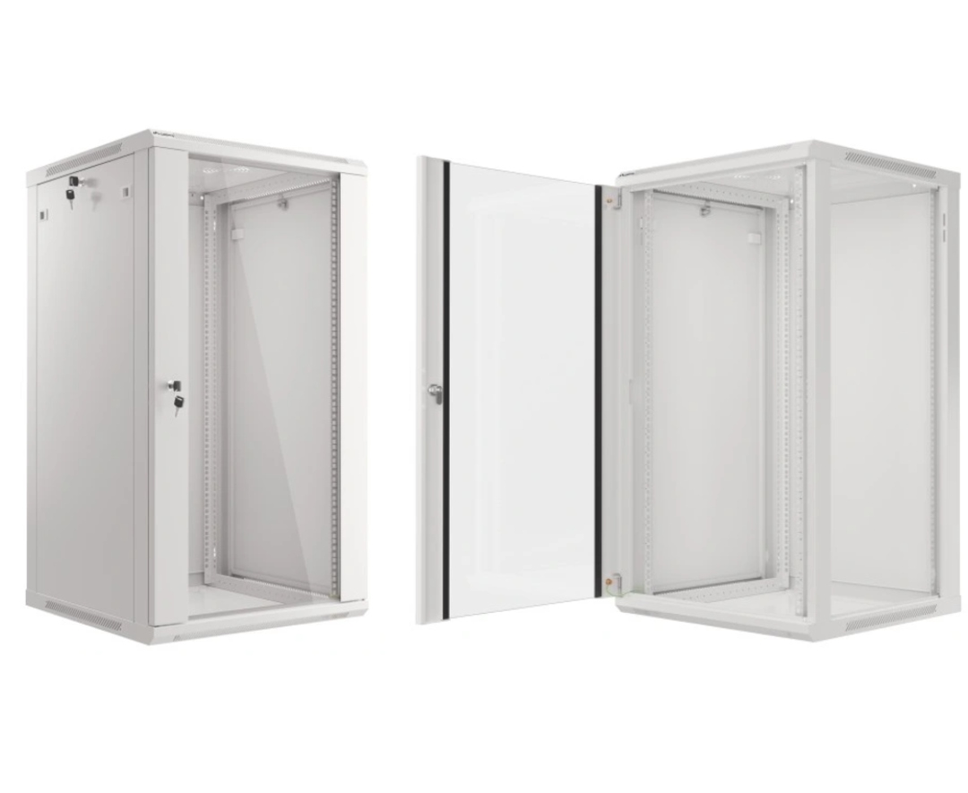 SZAFA INSTALACYJNA RACK WISZĄCA STOJĄCA 19" 22U 600X600 SZARA LANBERG ...