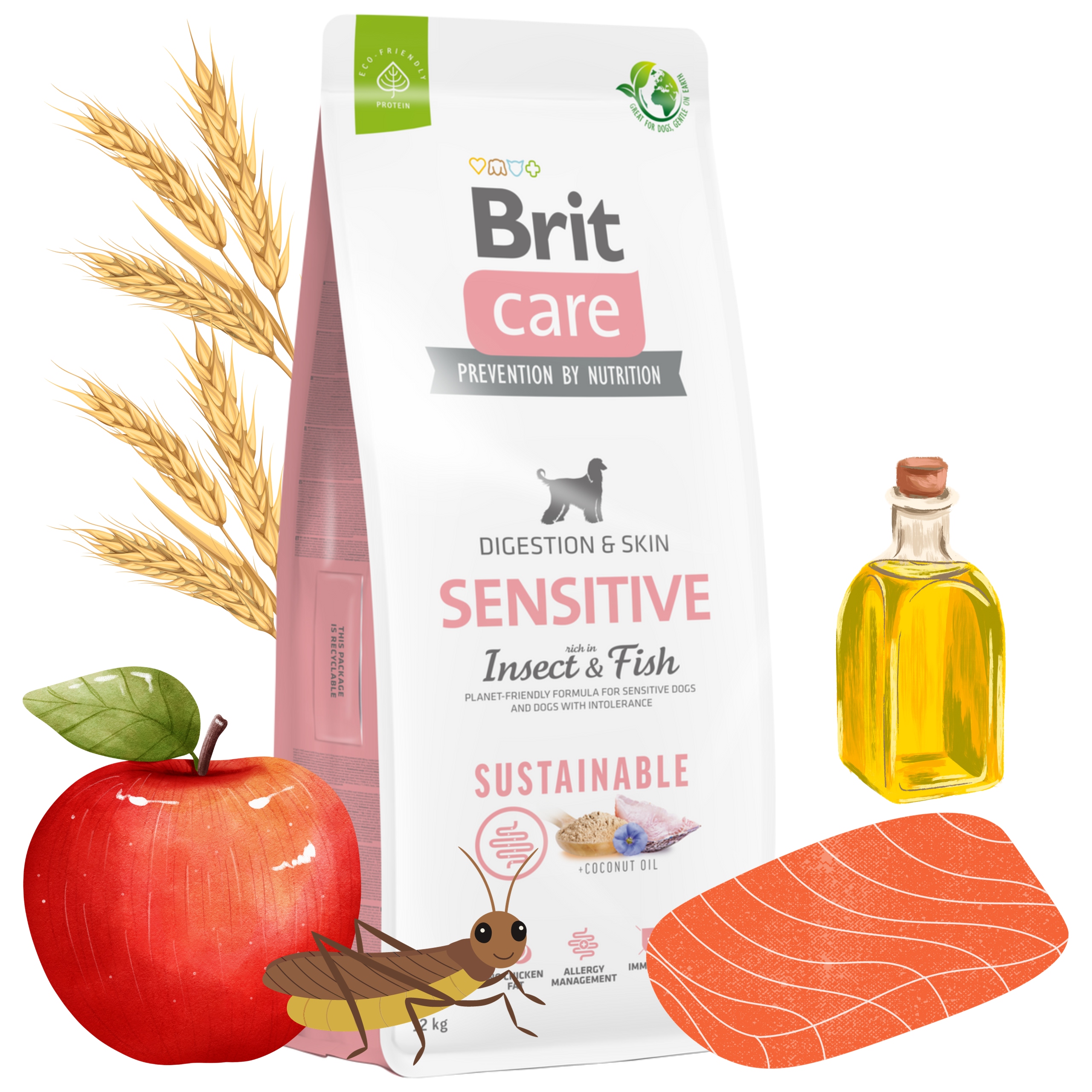 Karma Sucha Dla Psa Brit Care Sustainable Sensitive Fish & Insect 12kg ...