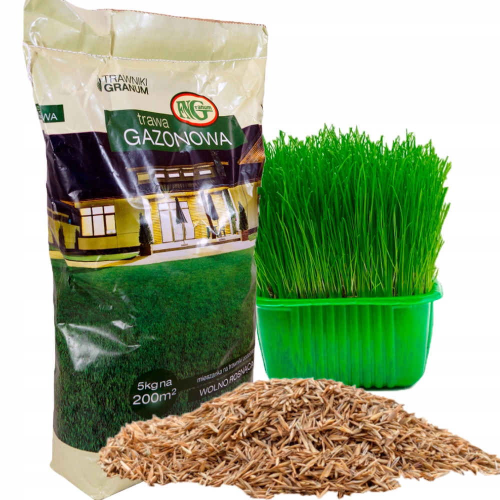 WOLNO ROSNĄCA TRAWA GAZONOWA TRAWNIKI OZDOBNE 5KG (5903116990140 ...