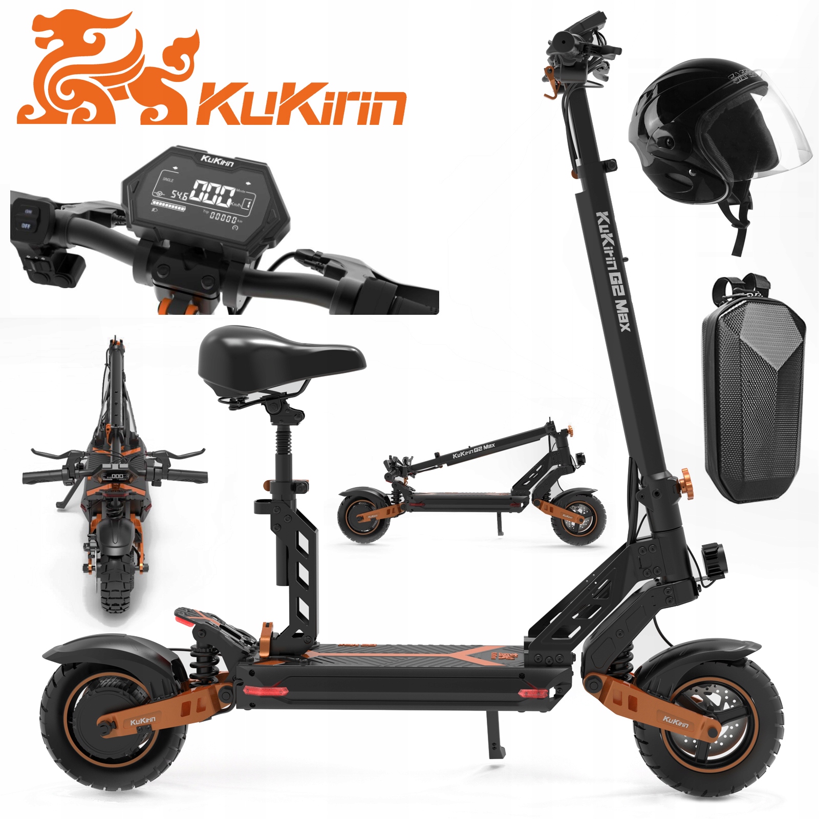 Pojazd elektryczny KuKirin G2 MAX 20Ah 80km+Taška+KASK+Rukoväť telefónu ...