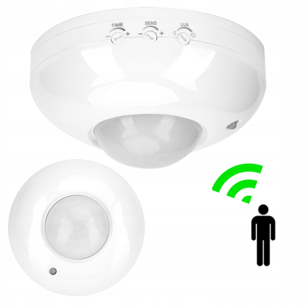 CZUJNIK RUCHU ZMIERZCHU NATYNKOWY LED SUFITOWY (00852) • Cena, Opinie ...