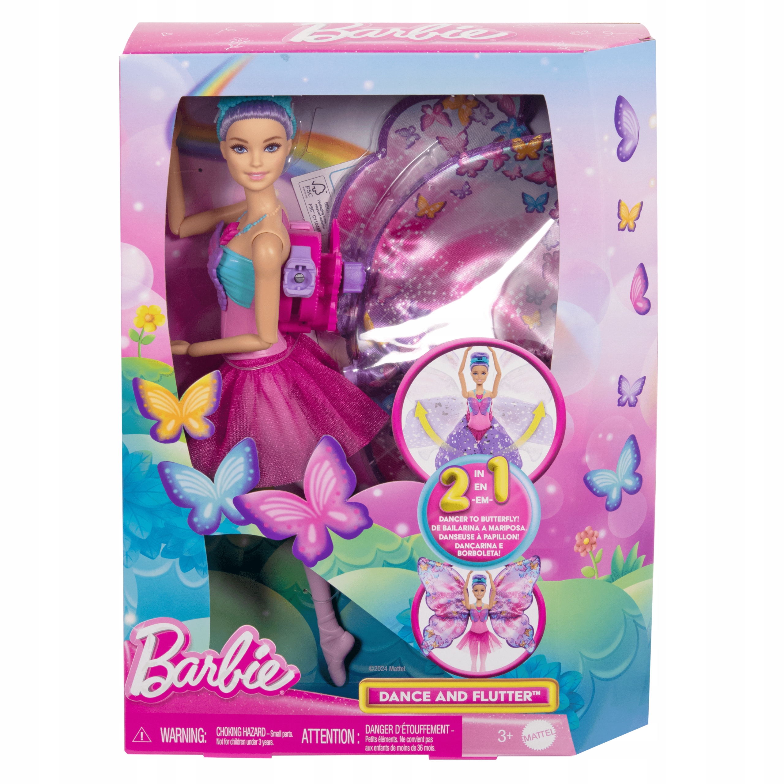 Barbie Motylkowa baletnica 2 w 1 Lalka z magiczną przemianą HXJ10 ... Barbie Motylkowa baletnica 2 w 1 Lalka z magiczną przemianą HXJ10 ...