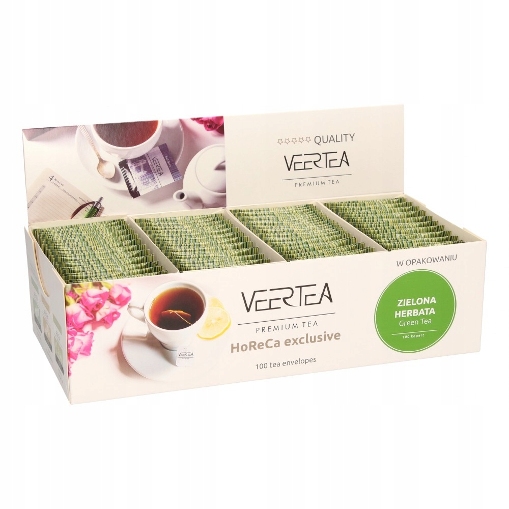 Herbata zielona Veertea Green Tea 100x1,5g (5907637985029) • Cena ...