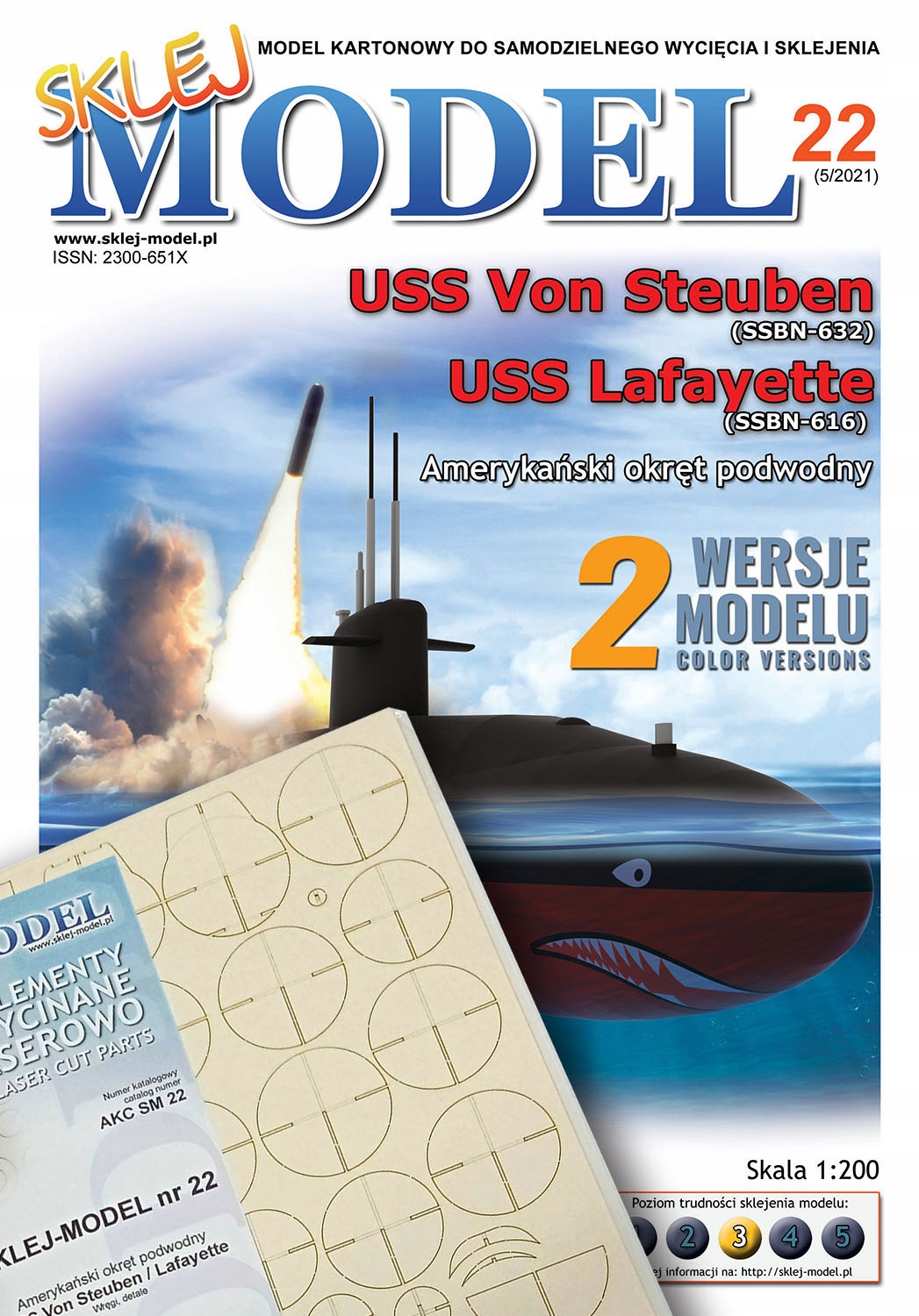 model USS VonSteuben/Lafayette okręt + LASERY 11692030455 - Allegro.pl