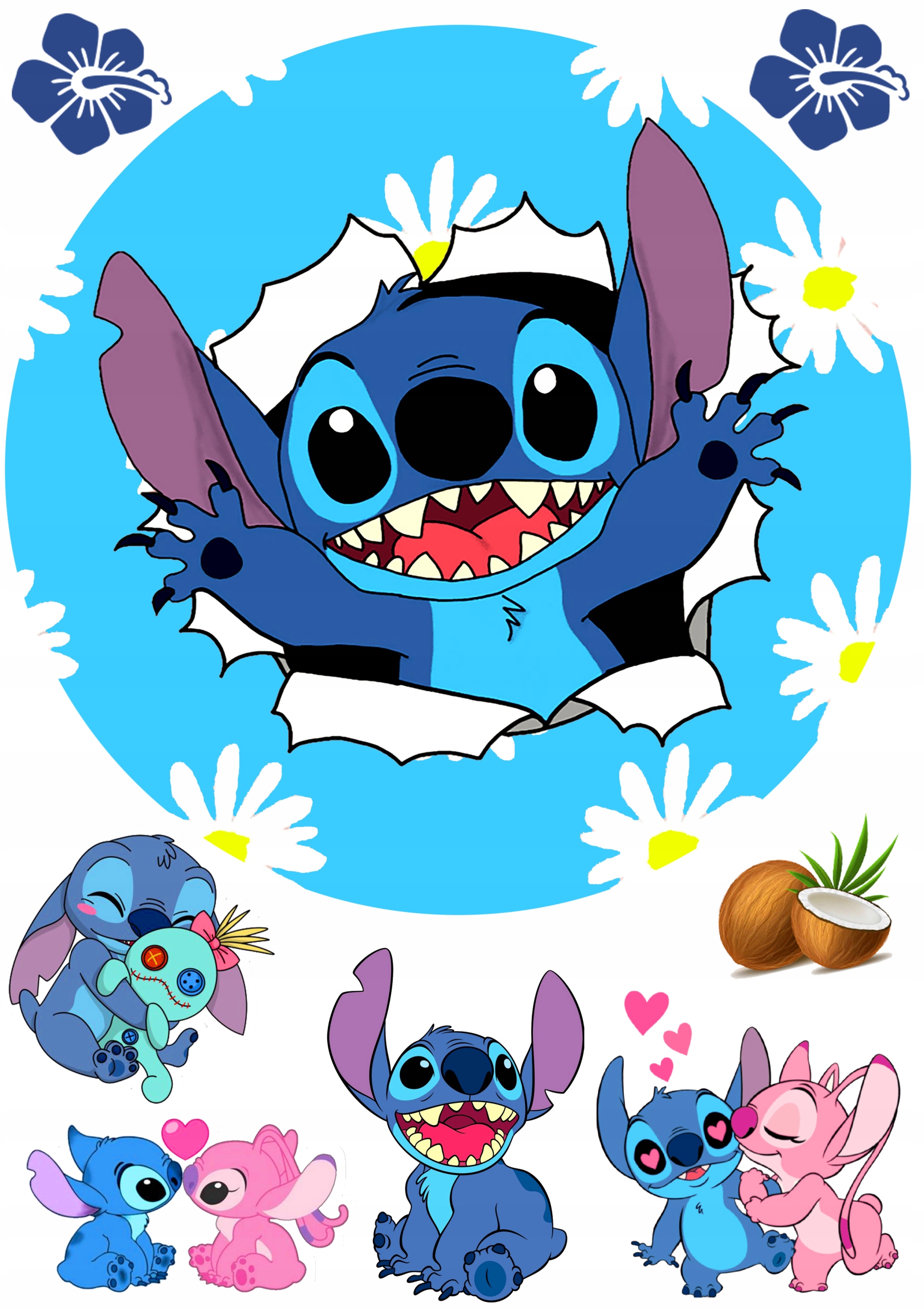 OPLATEK NA DORT LILO A STICH STITCH + BONUS TEXT za 84 Kč - Allegro