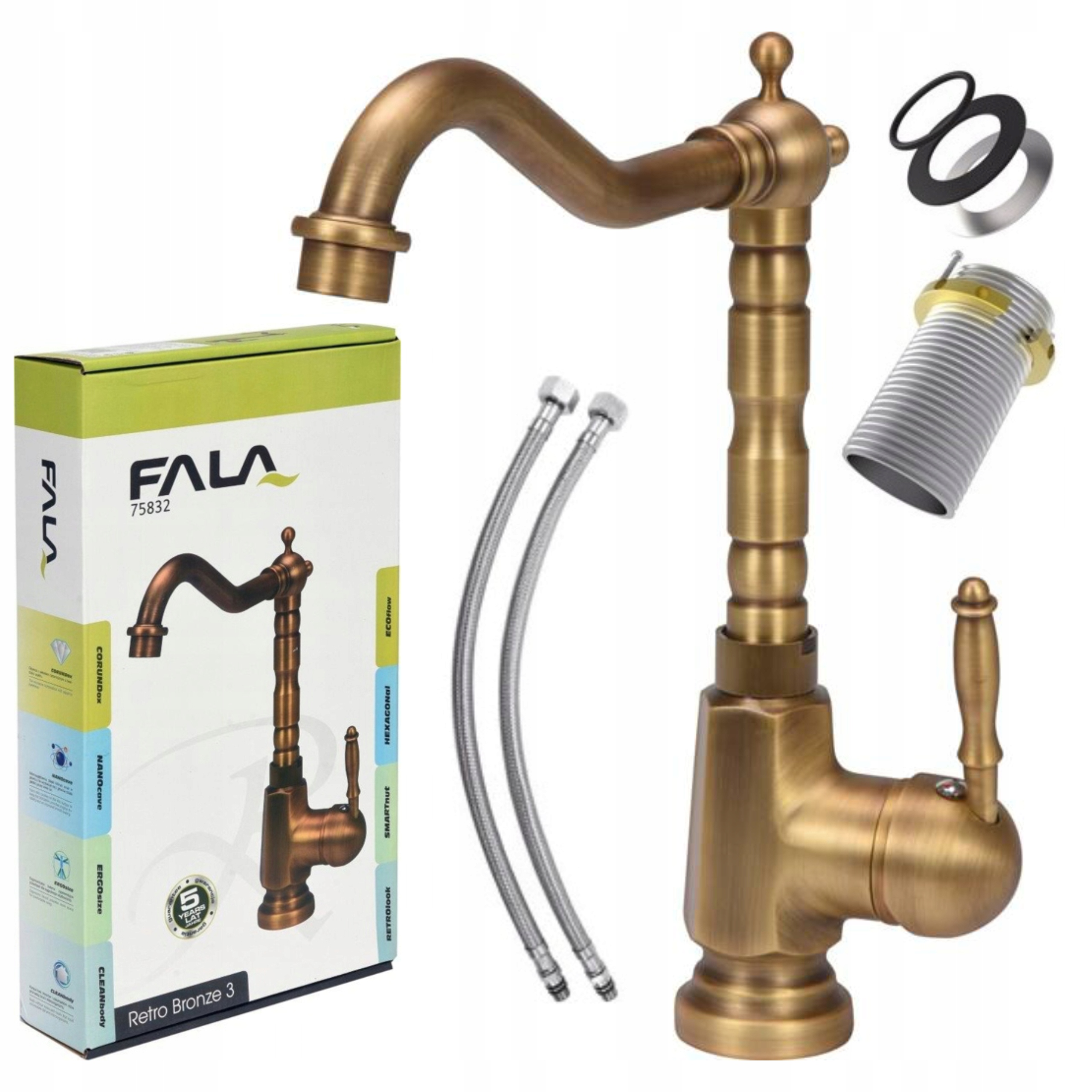 Bateria kuchenna stojąca Fala Retro Bronze 3 brązowa (5906083039355 ...