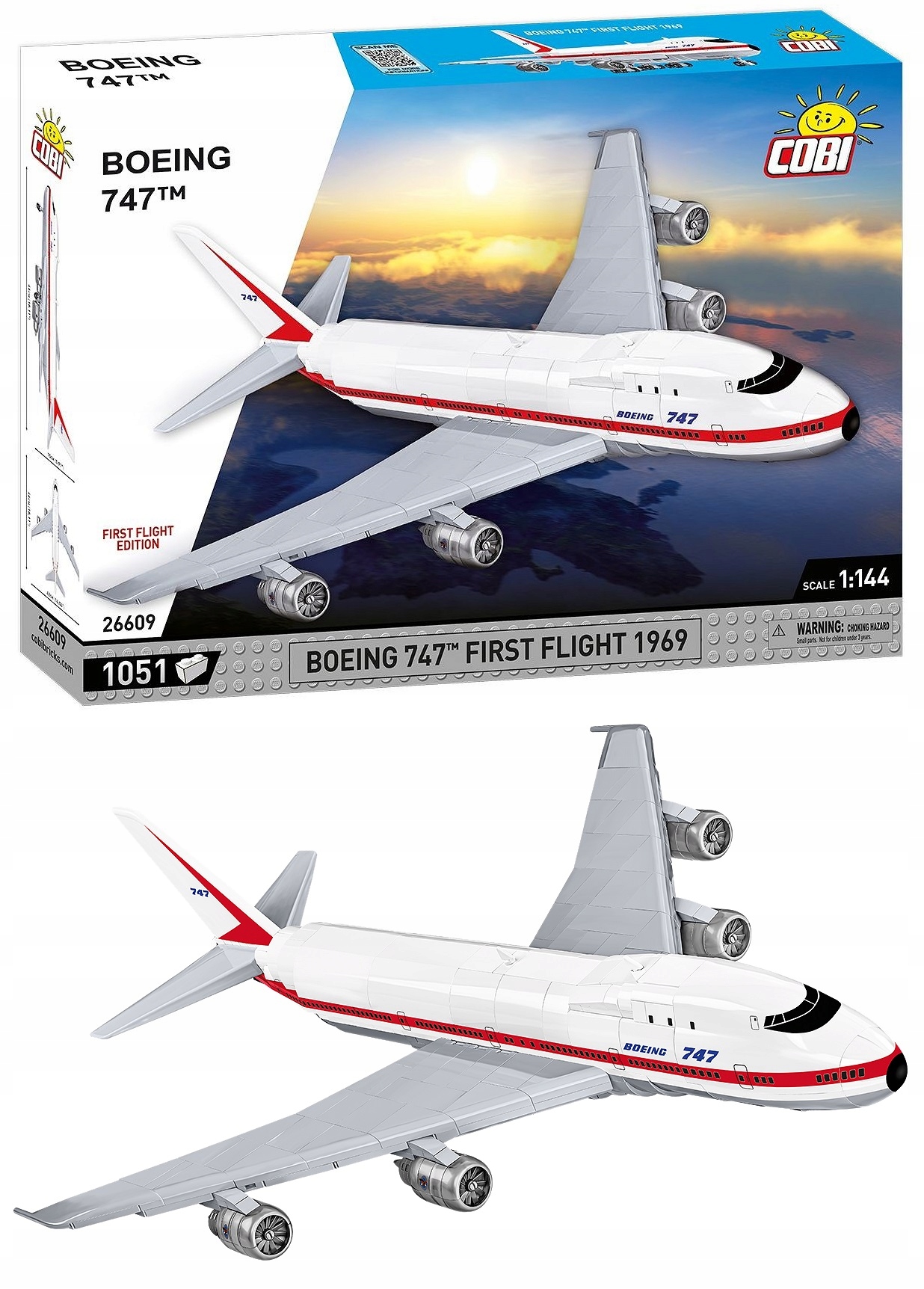COBI 26609 Samolot pasażerski BOEING 747 FIRST FLIGHT 1969 Jumbo Jet ...