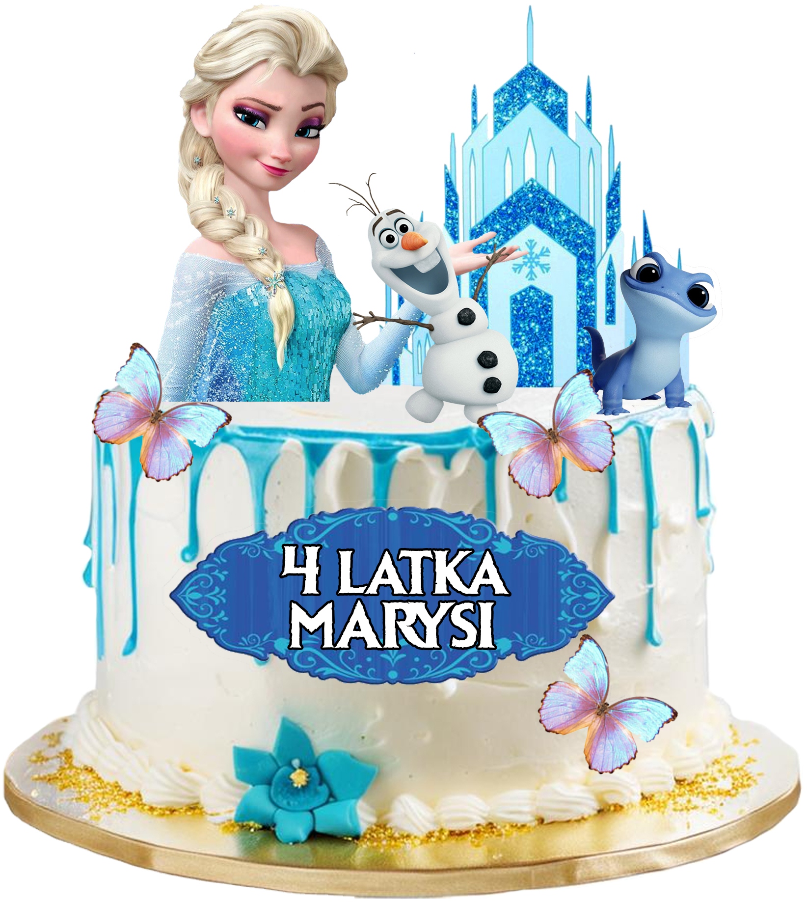 OPŁATEK NA TORT KRAINA LODU ELSA + POSTACI + NAPIS - porównaj ceny ...