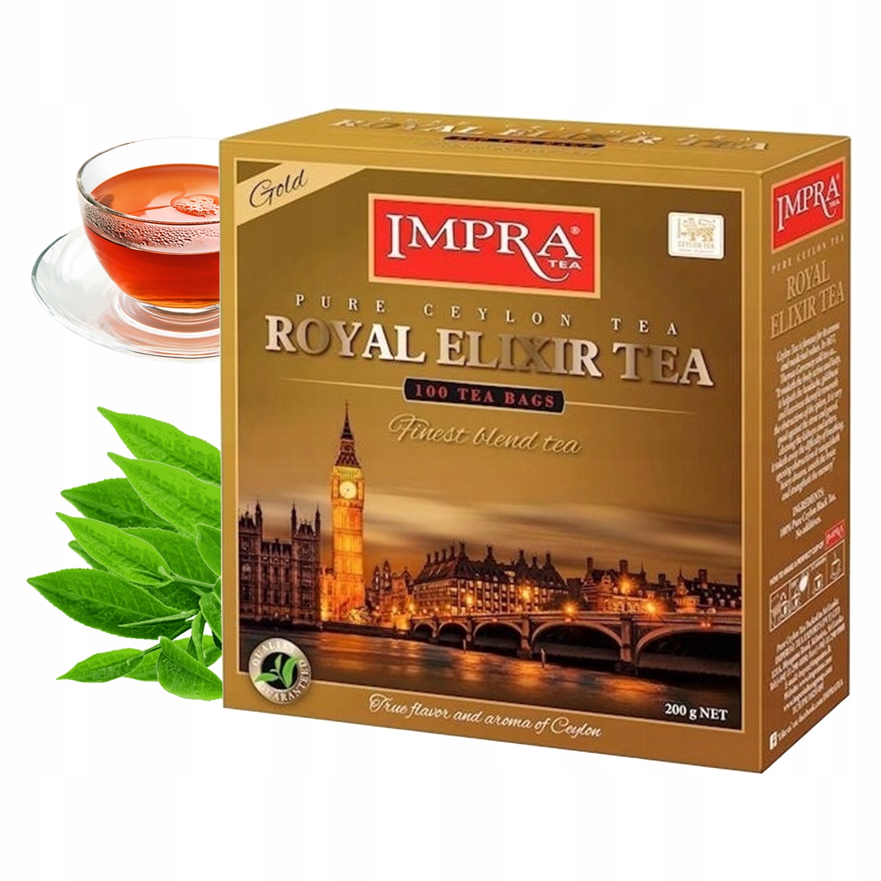 IMPRA GOLD royal elixir tea HERBATA CZARNA cejlońska 100 TOREBEK ...