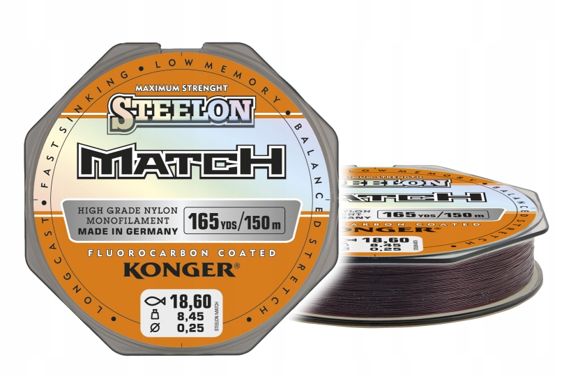 Żyłka KONGER STEELON MATCH FLUOROCARBON 0,14 mm x 150 m - 5901393177032 - 17941984897 - Allegro