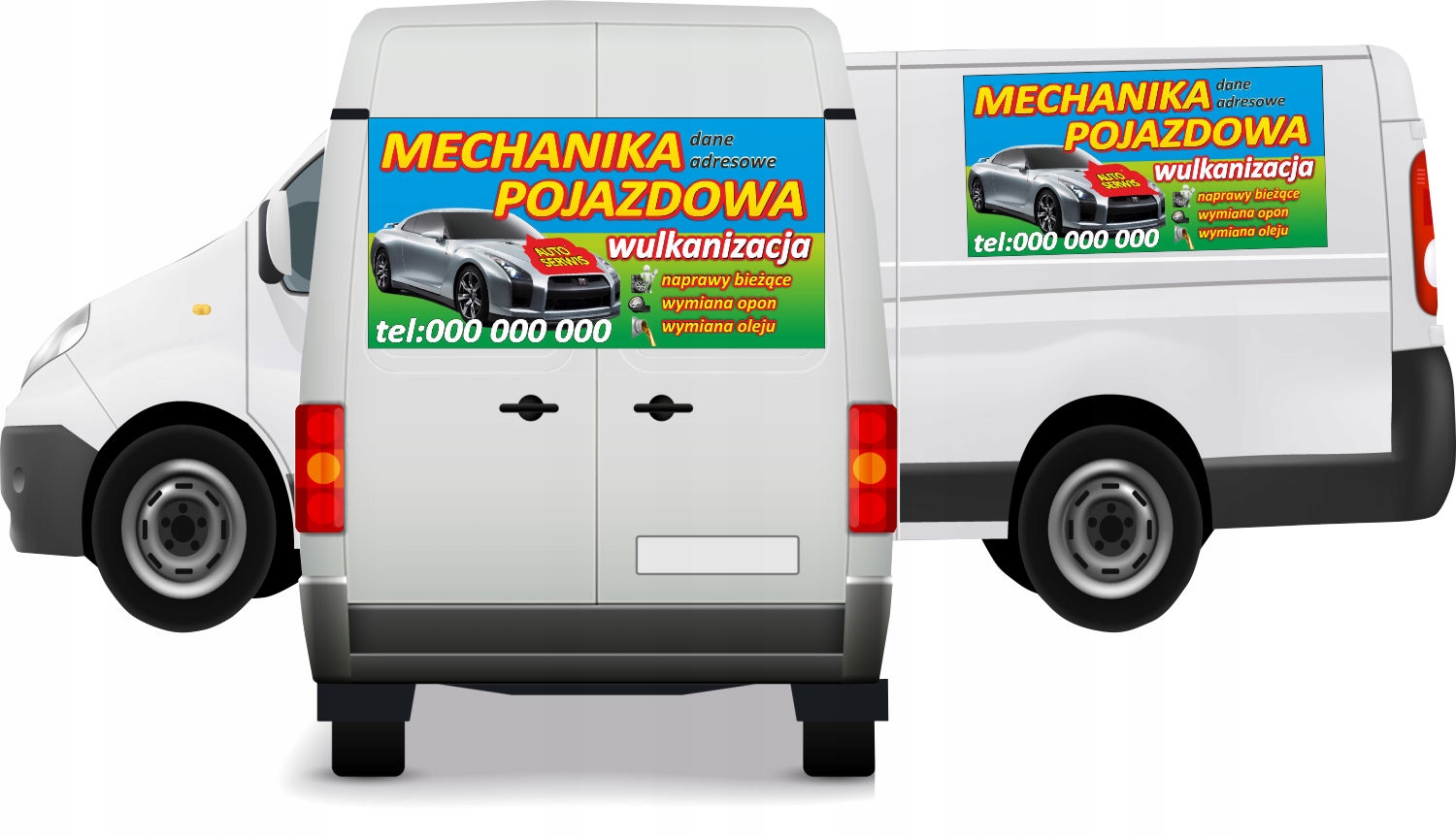 Reklama Naklejka na samochód WYMIANA OPON • Cena, Opinie • Folie i ...