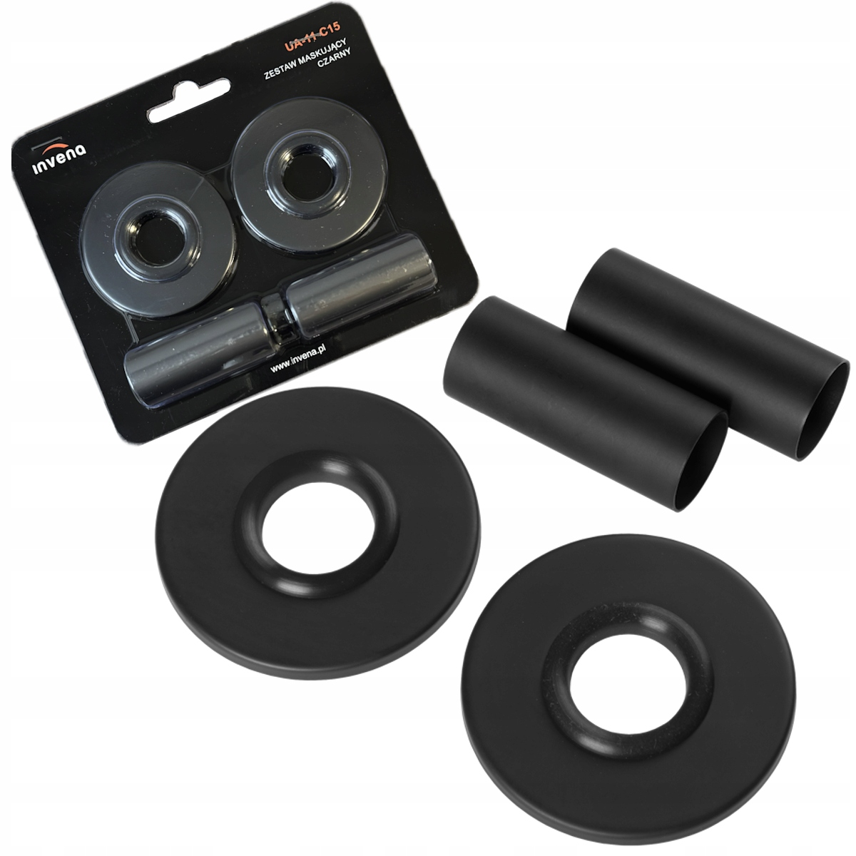 Rozeta kryt sada maskovací černá pro radiátory trubek Invena UA-11-C1 ...