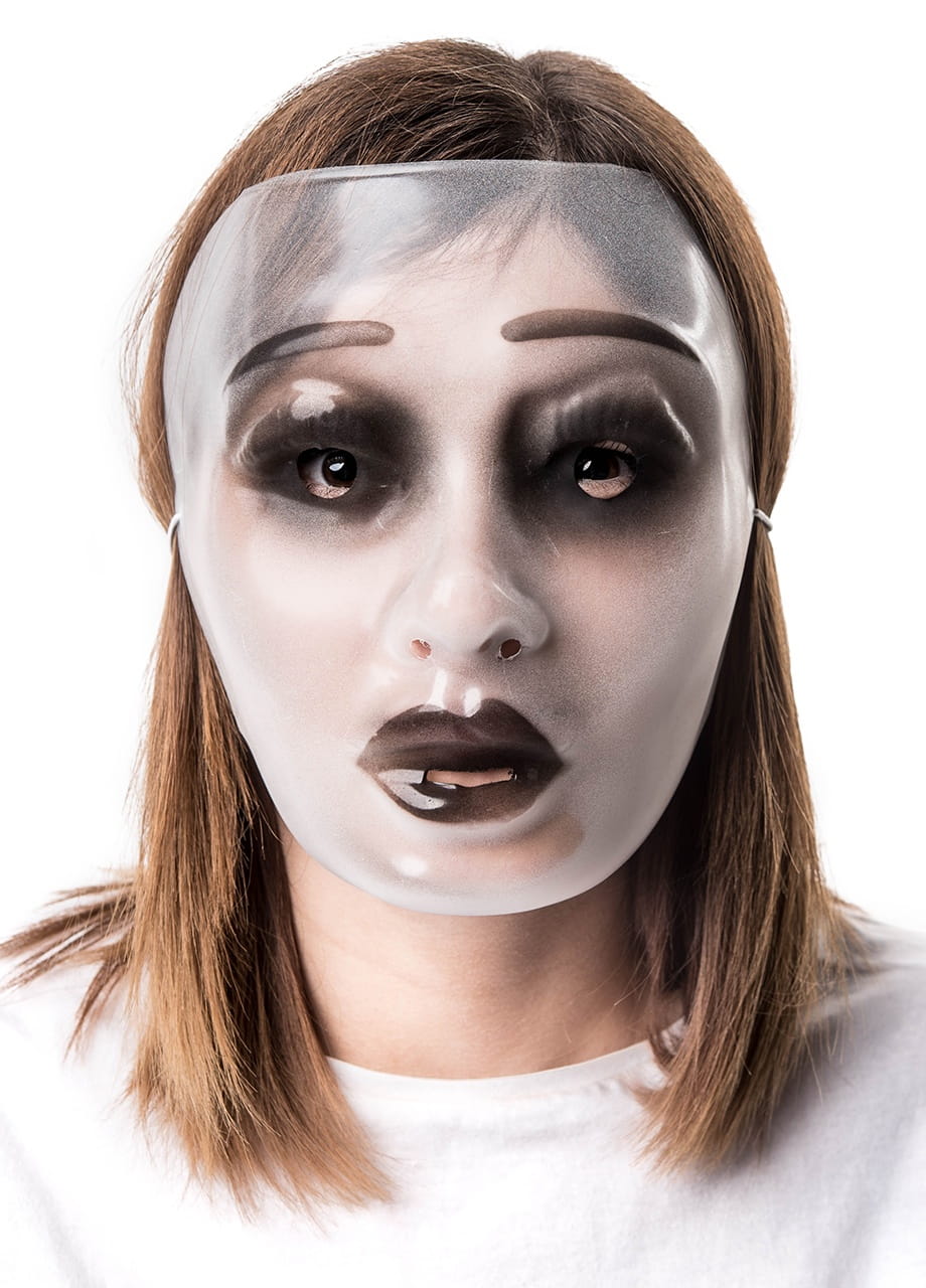 Maska plastikowa UPIORNA LALKA 14242349506 - Allegro.pl