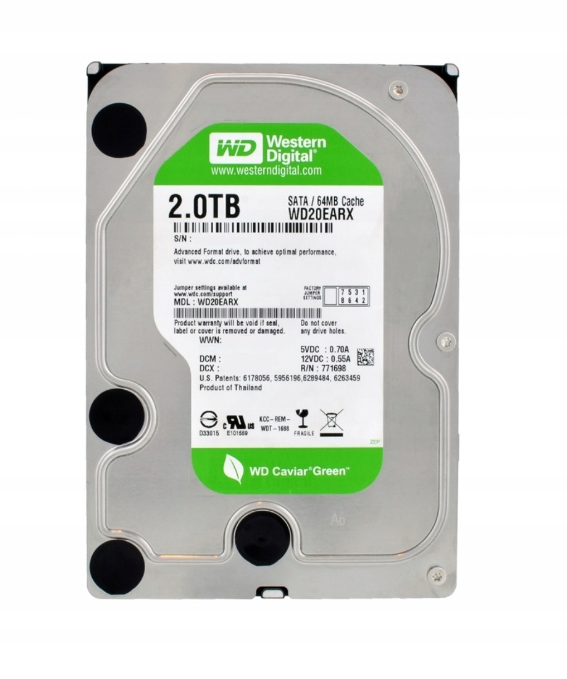Pevný disk Western Digital Caviar Green WD20EARX 2TB SATA III 3,5 ...