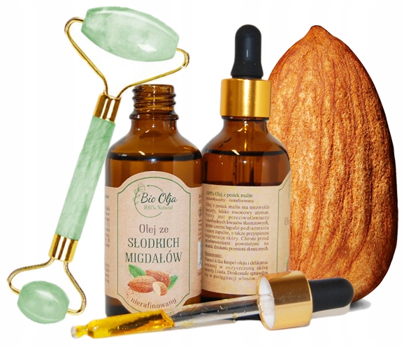 Olejek Migdałowy 100% czysty + Roller ZESTAW (5903641601313) • Cena, Opinie • Olejki do twarzy ...