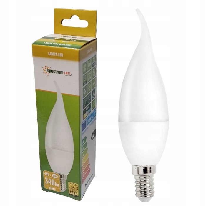 ŻARÓWKA ŚWIECOWA DECO LED 4W E14 230V 340lm 4000K (5902650584518 ...