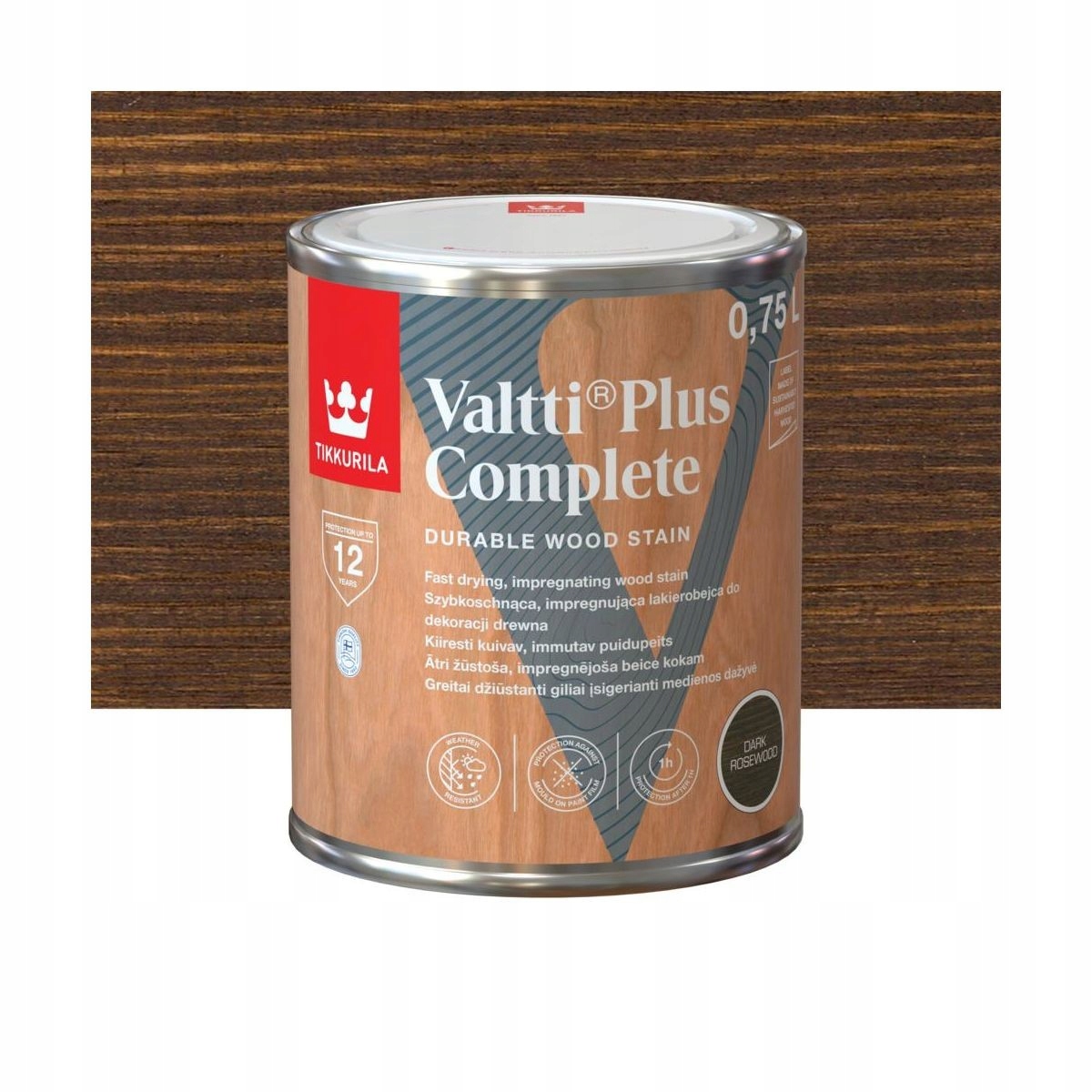 Tikkurila VALTTI PLUS COMPLETE 0,75l DARK ROSEWOOD Lakierobejca Wodna ...
