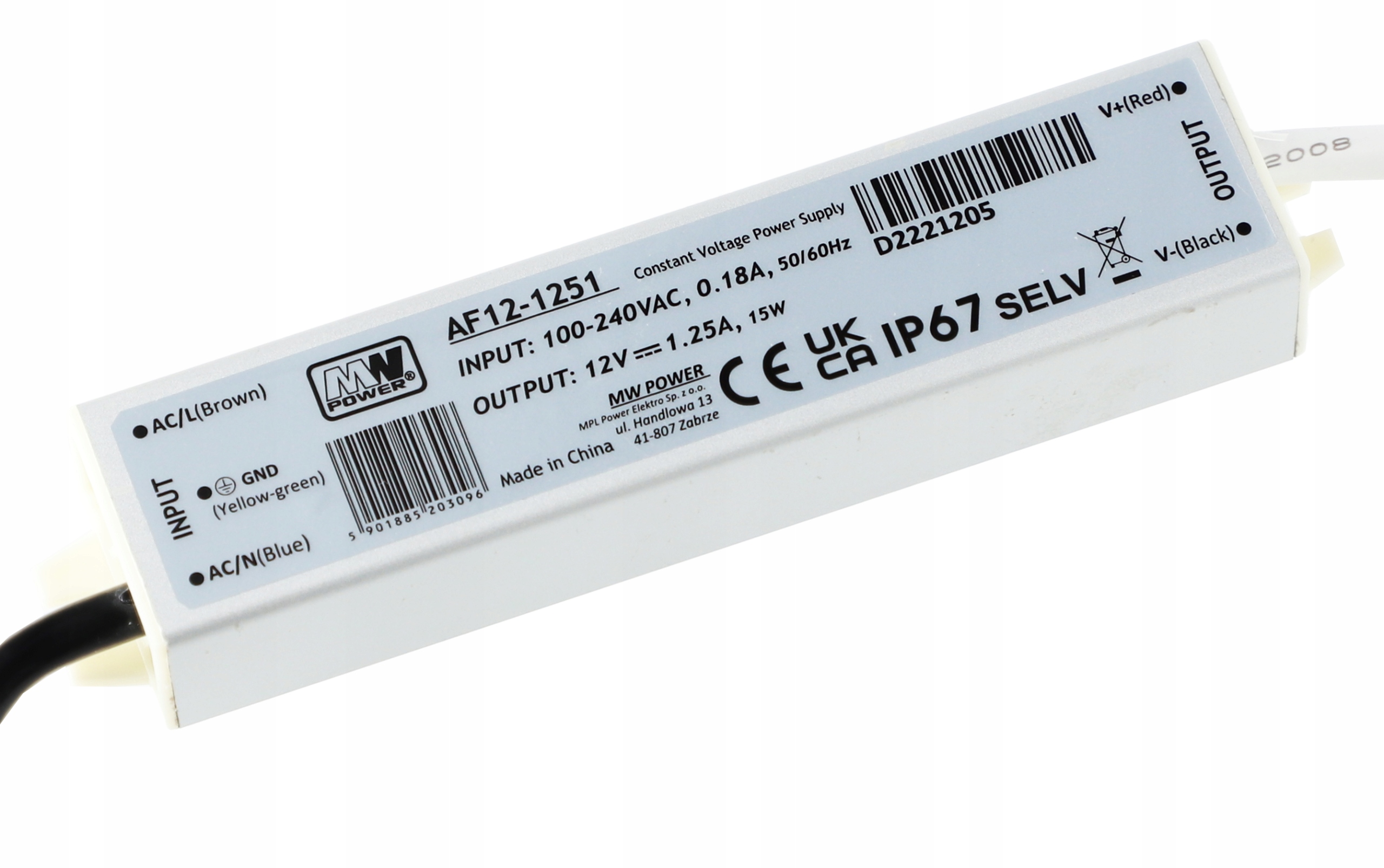 Napájecí zdroj pro LED pásky 24V 15W IP67 vodotěsný - Allegro