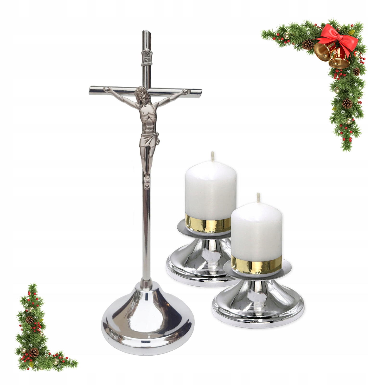 Komplet zestaw kolędowy prosty srebrny nowoczesny (5903317270188 ...