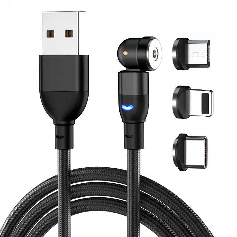Kabel Konsta USB - USB typ C / microUSB / Lightning 1 m czarny - Sklep, Opinie, Cena w Allegro