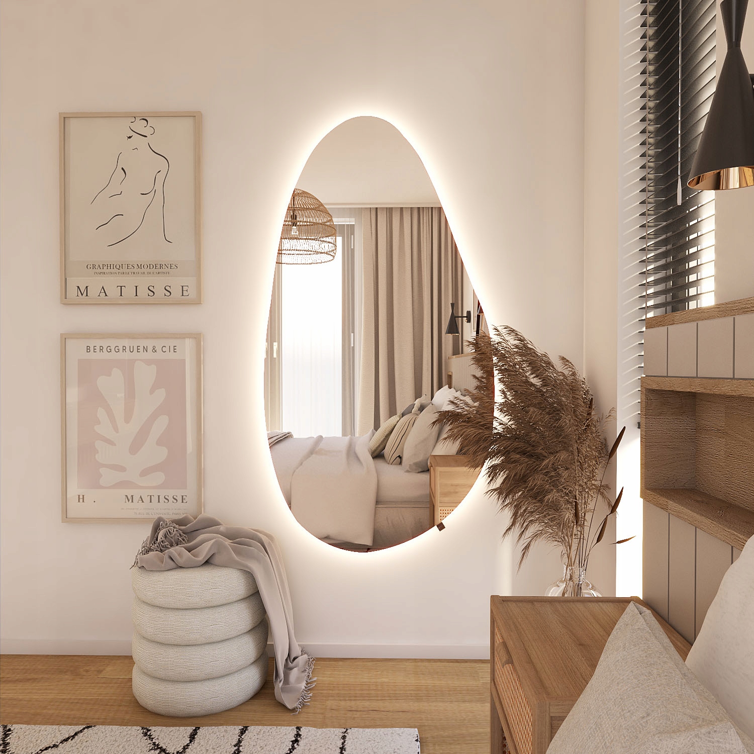 Lustro nieregularne podświetlane LED 55x100 (5905471740019) • Cena ...