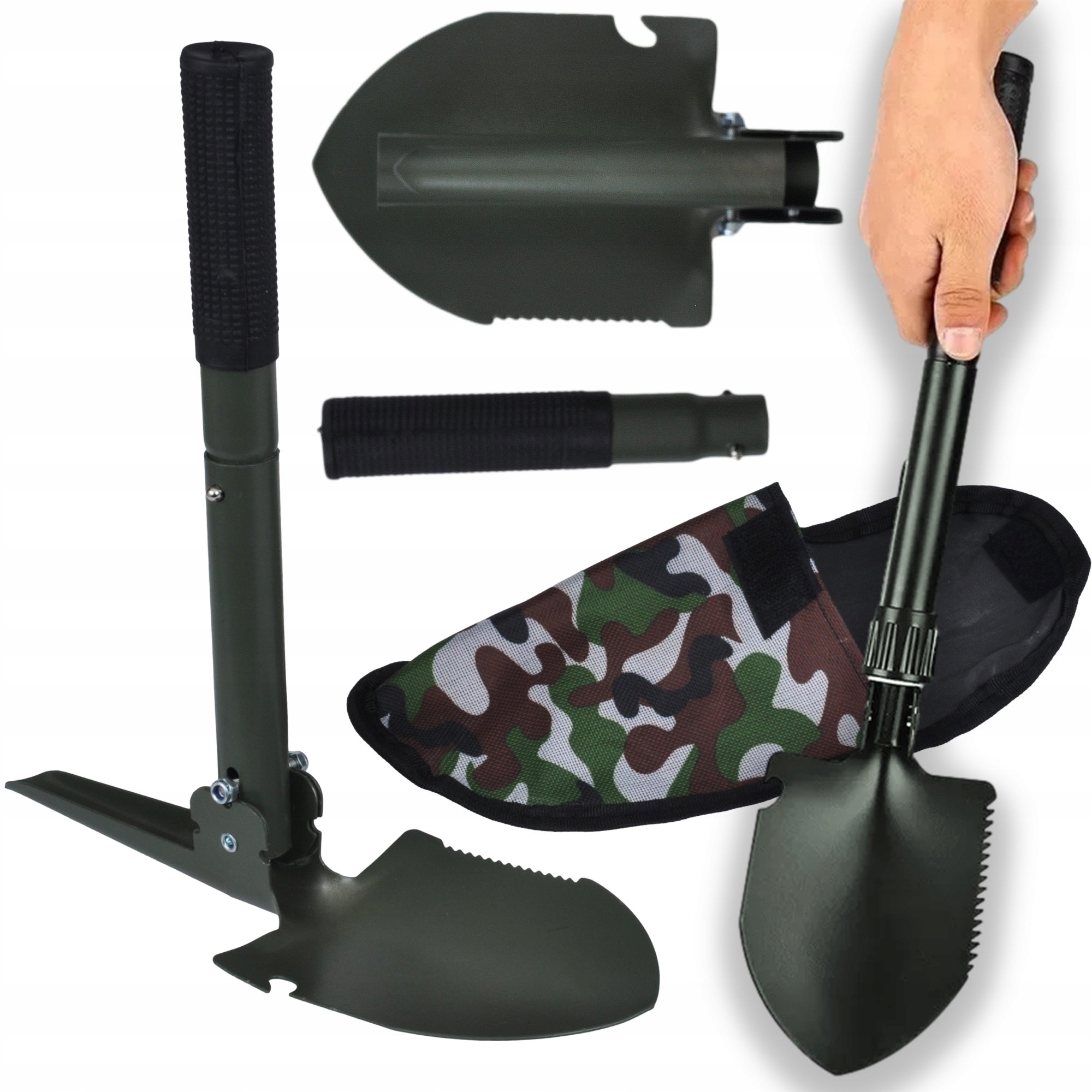 SAPERKA WOJSKOWA SKŁADANA ŁOPATKA ŁOPATA KILOF SURVIVAL WIELOFUNKCYJNA ...