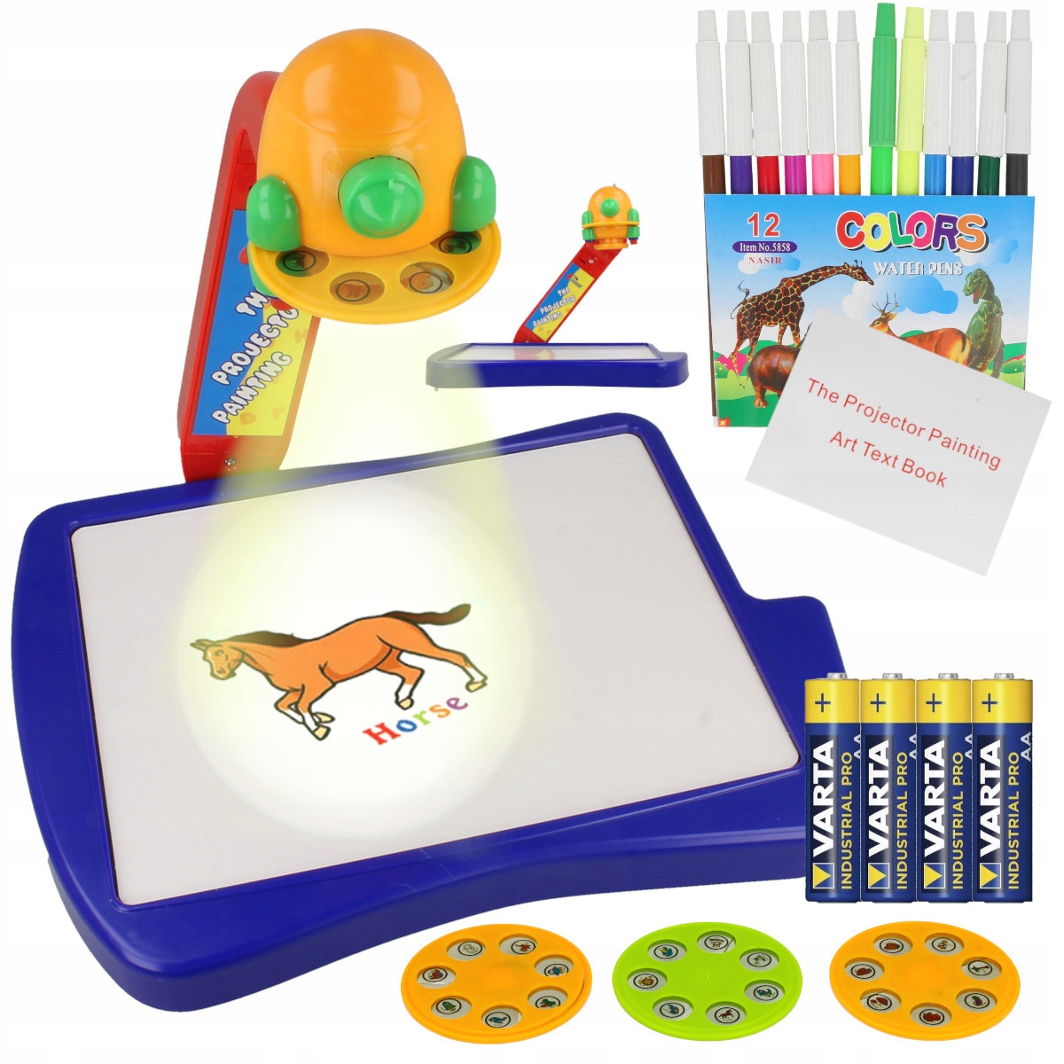 PROJEKTOR z tablicą DO NAUKI RYSOWANIA + 4 baterie 12973846668 - Allegro.pl