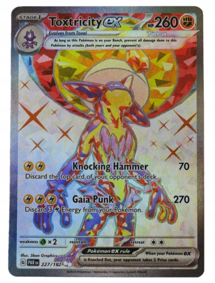 ORYGINALNA KARTA POKEMON PARADOX RIFT TOXTRICITY EX PAR 227/182 ULTRA ...