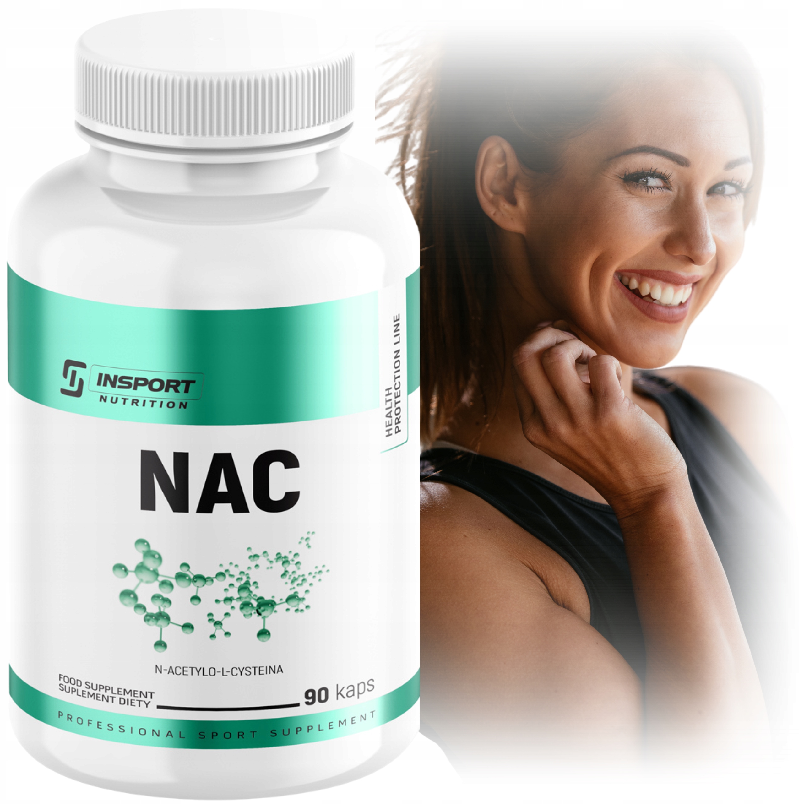 NAC 600mg 90 KAP N-ACETYLO L-CYSTEINA Zdrowa WĄTROBA OCHRONA | INSPORT ...