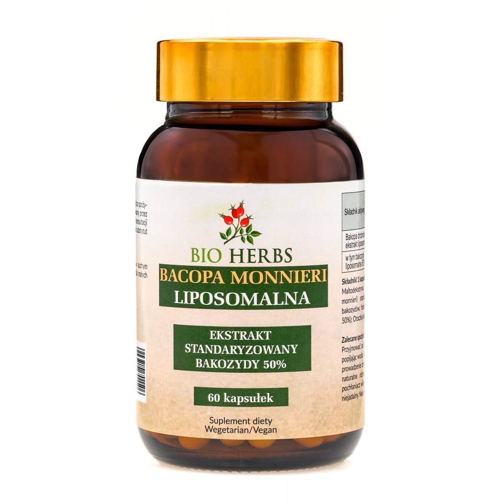 BACOPA MONNIERI LIPOSOMALNA 50% BAKOZYDÓW BRAHMI 60 kapsułek BAKOPA ...