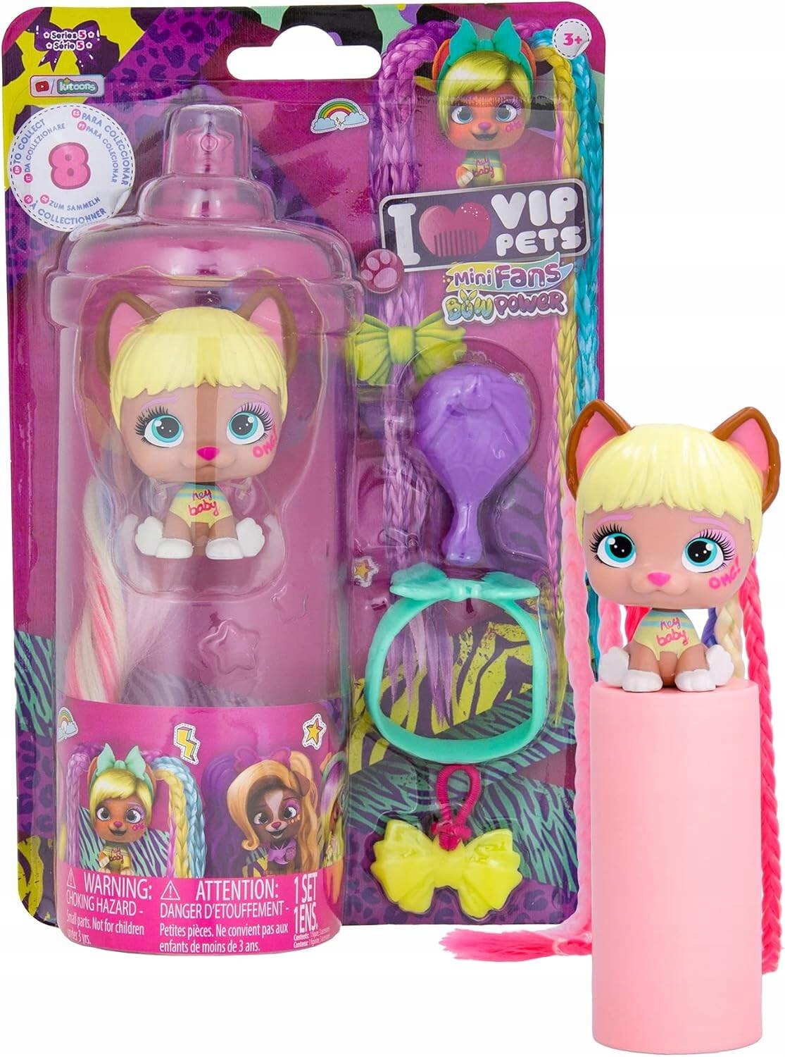 VIP PETS MINI FANS BOW POWER S5 LALKA PIESEK FIGURKA Długie Włosy COCO ...