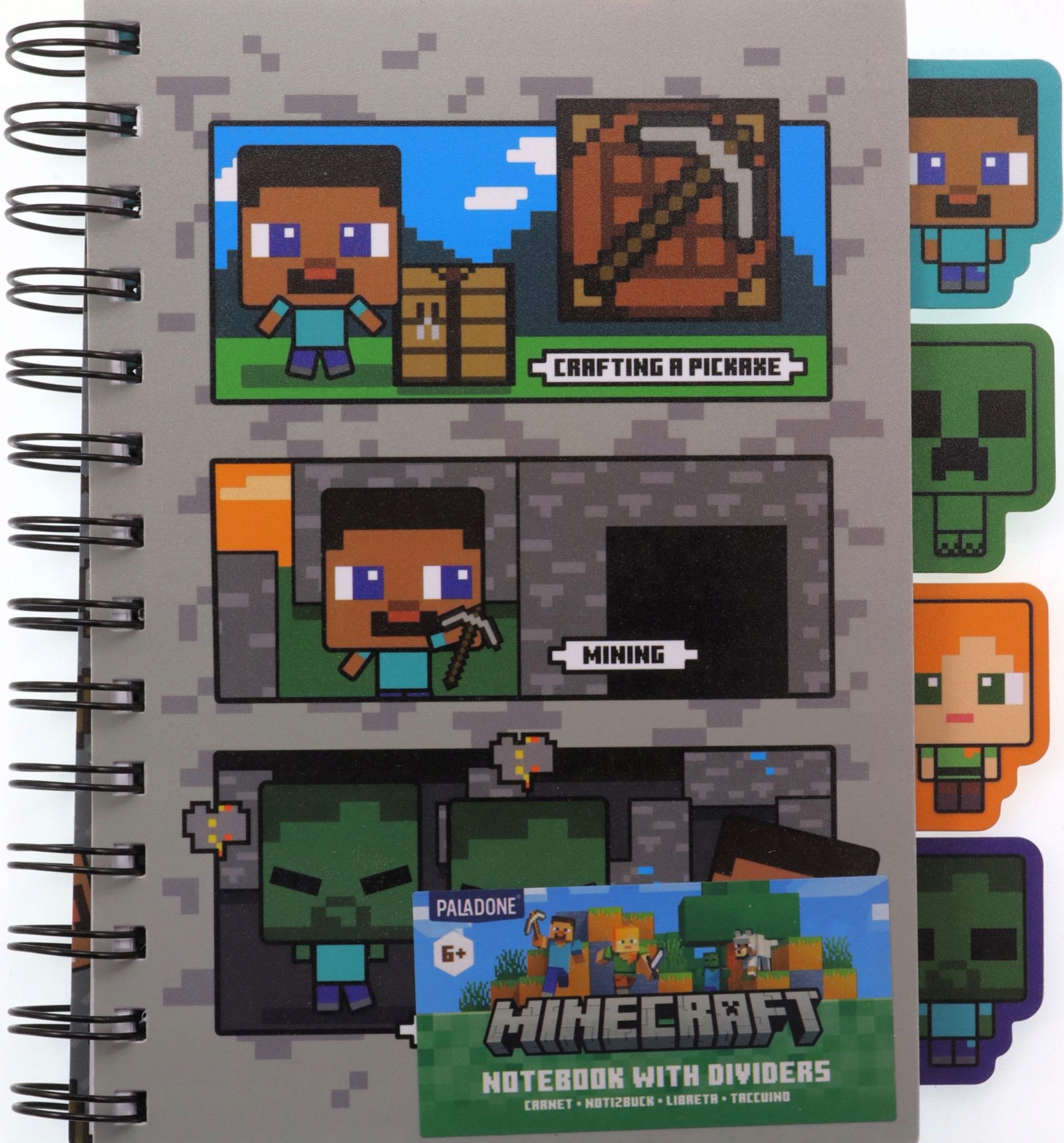 MINECRAFT NOTATNIK Z PRZEKŁADKAMI / MINECRAFT NOTEBOOK WITH DIVIDERS ...