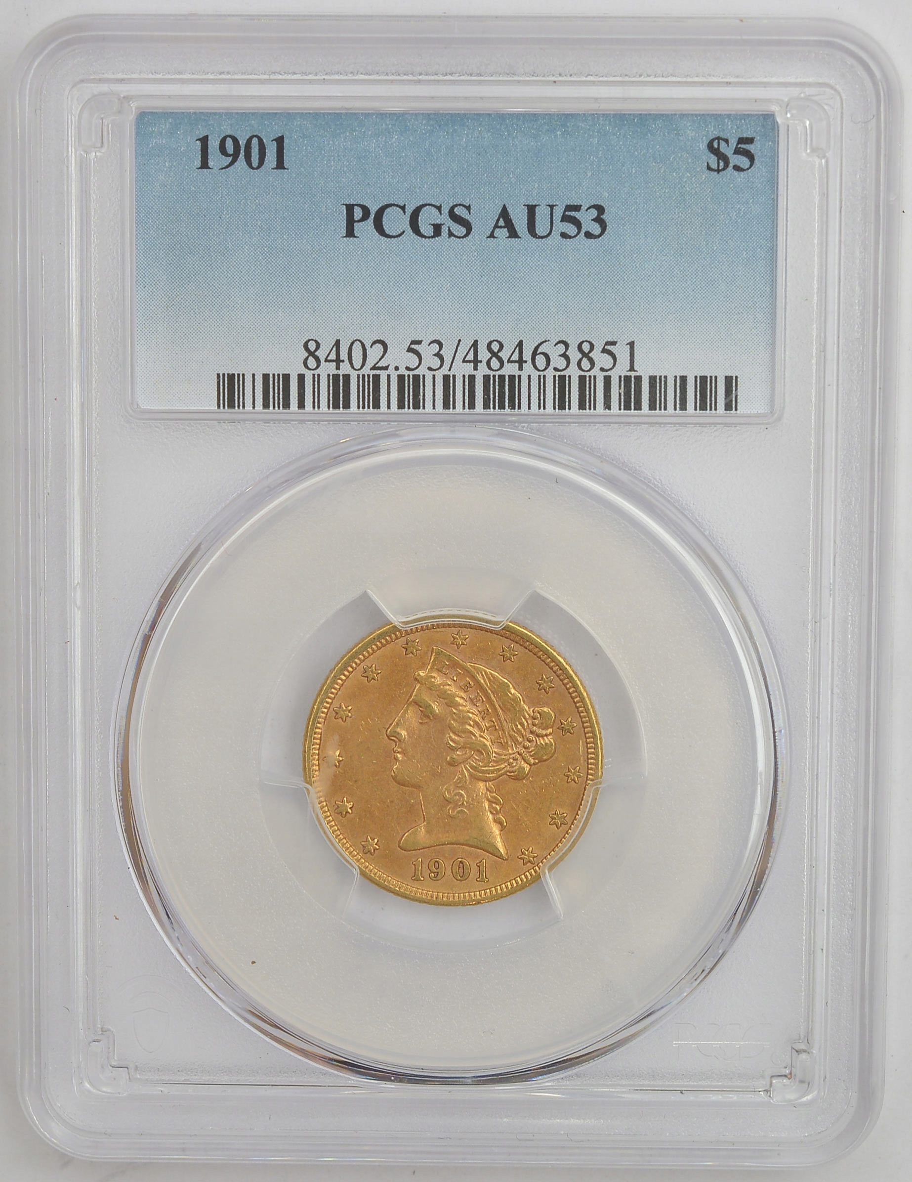 14.db.USA, 5 DOLARÓW 1901 PCGS AU53 • Cena, Opinie • Złote monety kolekcjonerskie 17530379506 ...