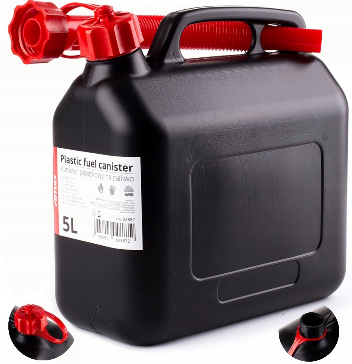 Kanister Karnister plastikowy na paliwo 5L Czarny 5901254323080 za 23 ...