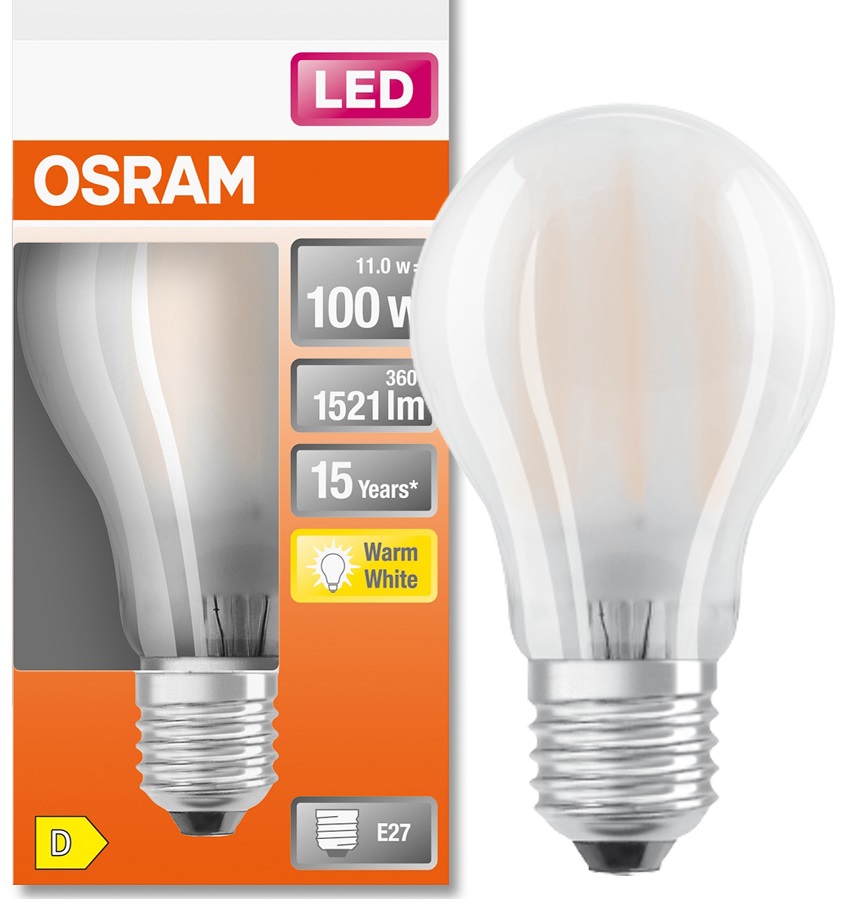 OSRAM żarówka LED 11W = 100W 2700K matowa 1521lm (LED RETROFIT CLASSIC ...