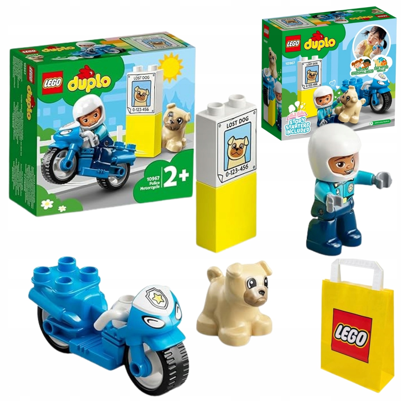 LEGO Duplo 10967 Motocykl Policyjny + Torba LEGO Prezent (5702017153636 ...