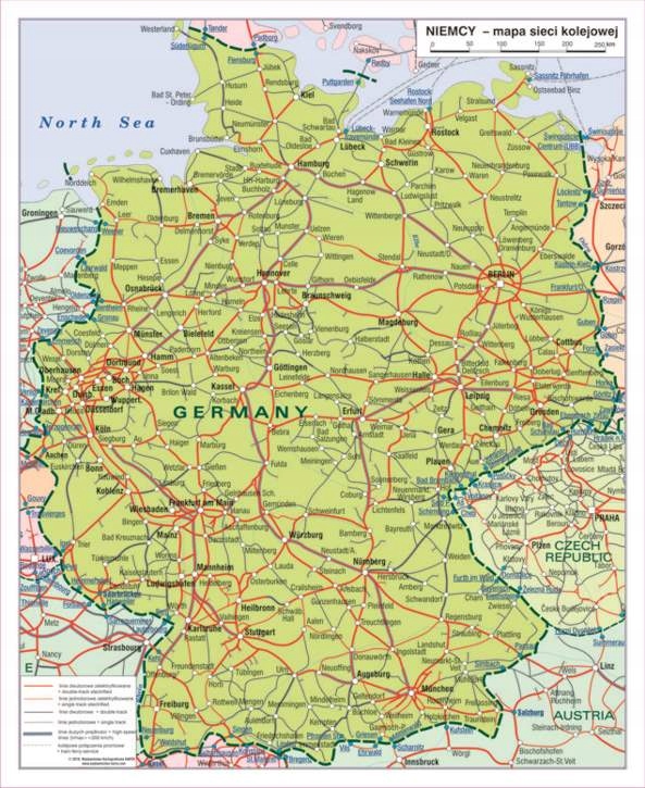 Niemcy. Mapa ścienna kolejowa. Praca zbiorowa - 341.90PLN - Allegro - Raty 0%, Darmowa dostawa ...