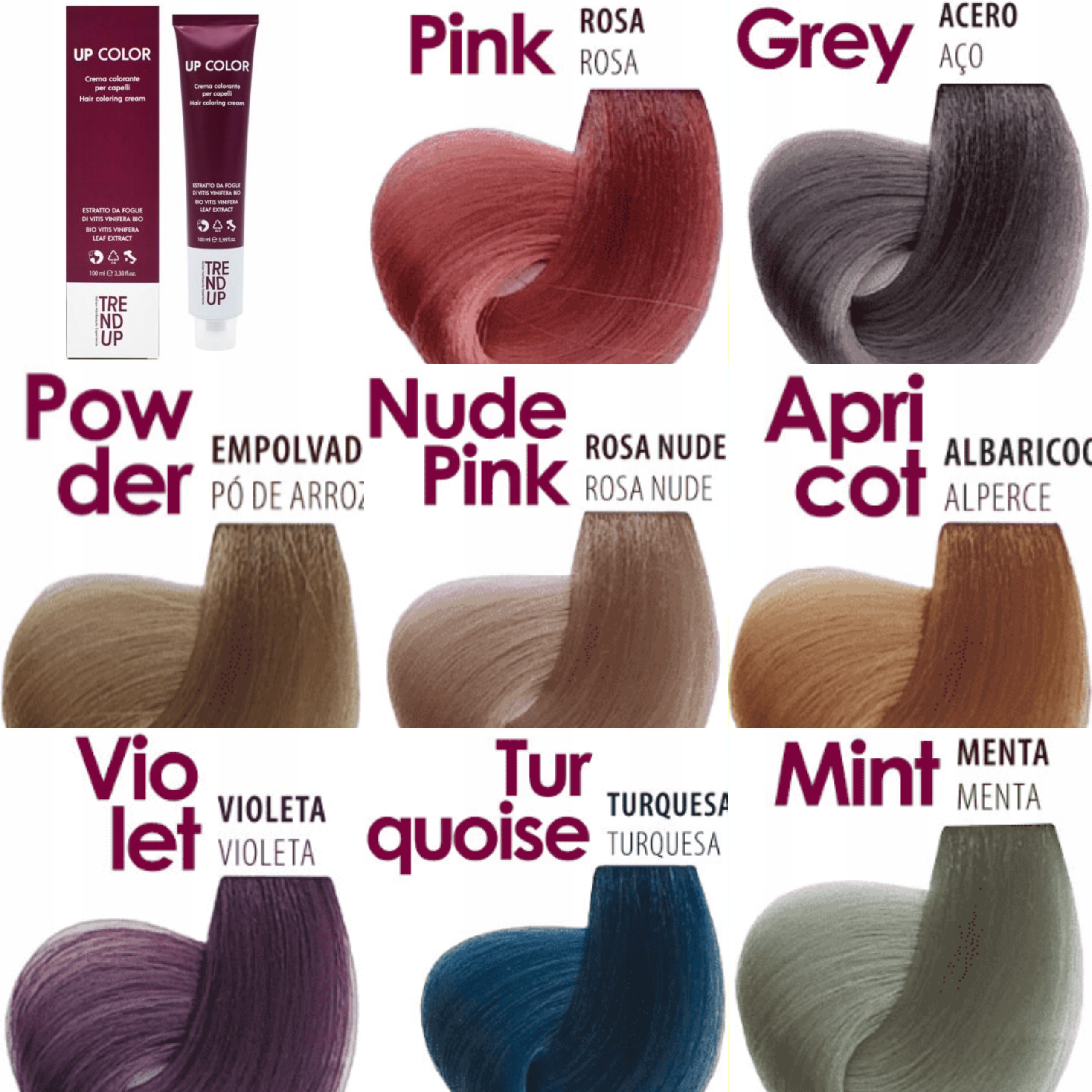 Profesionální barvy na vlasy Trend Up metalické a pastelové barvy 100 ...