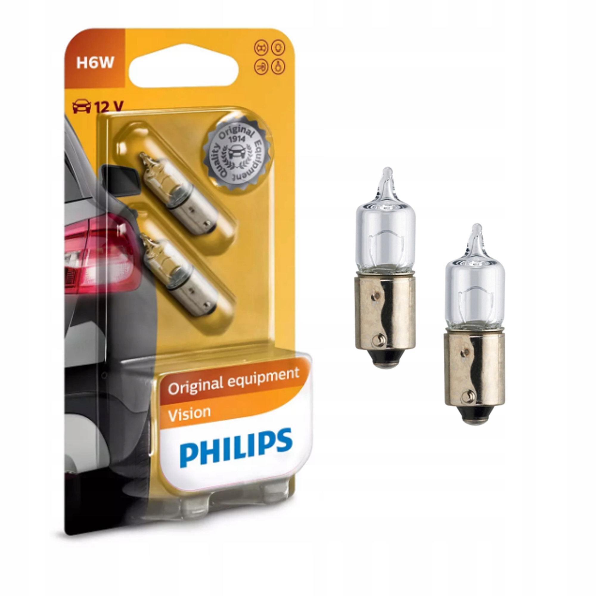PHILIPS H6W 12V 6W VISION 2 szt. 8711500247209 za 25.10PLN z Kraków ...