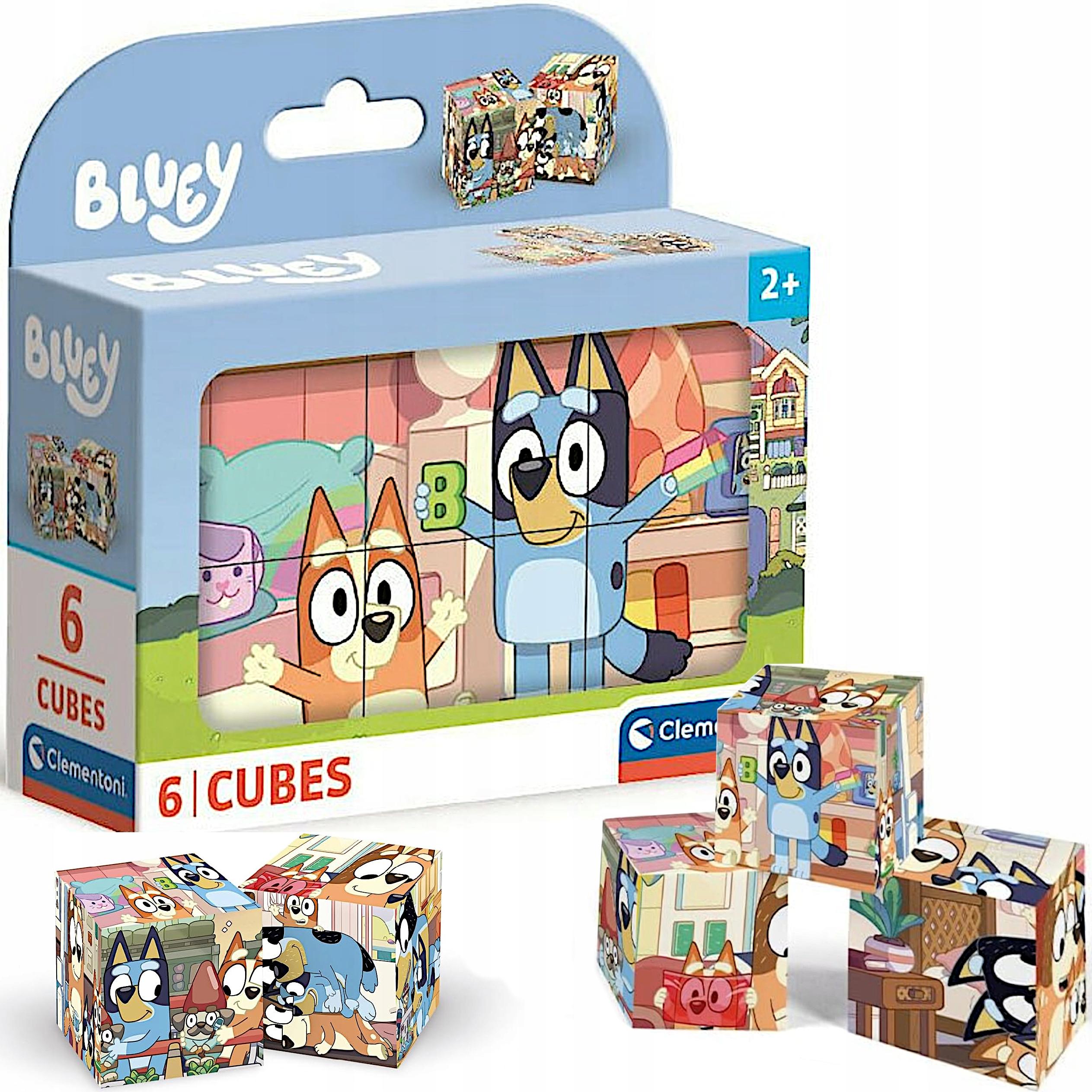 PUZZLE 6 EL KLOCKI OBRAZKOWE UKŁADANKA CUBES DLA DZIECI BLUEY 2 ...