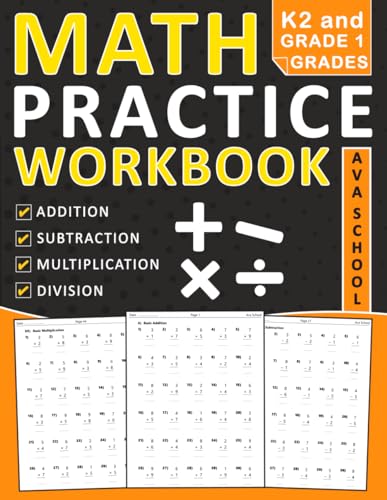 Math Workbook For kindergarten and Grade 1 With Addition, Subtraction ...