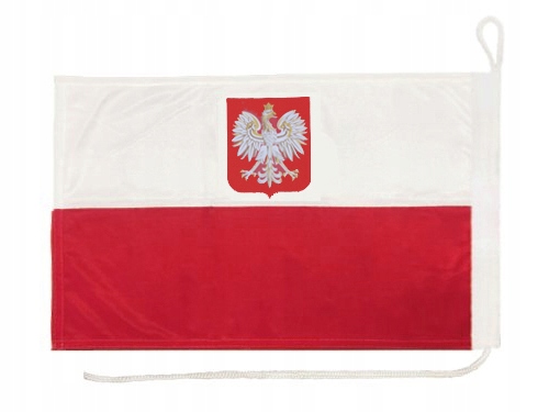 Flaga Polska Godło na jacht 30x40 cm Bandera jachtowa żeglarska Polski ...
