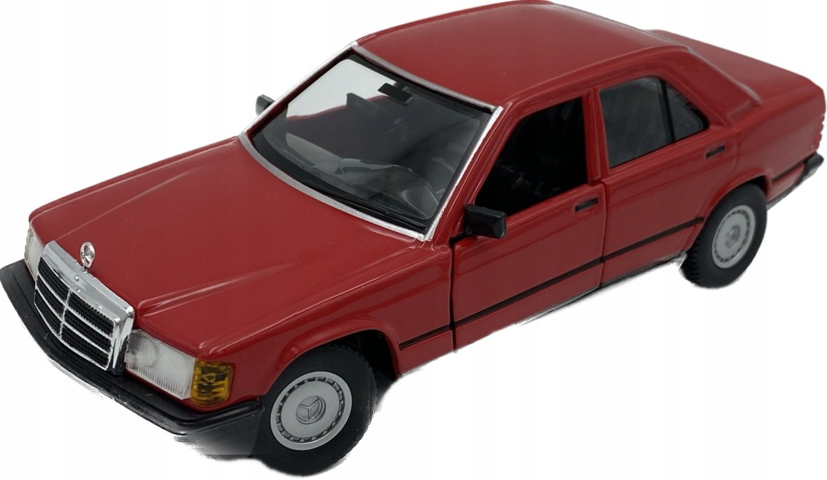 Mercedes-Benz 190E 1987 1:24 Bburago 18-21103 CZERWONY MODEL SAMOCHODU ...