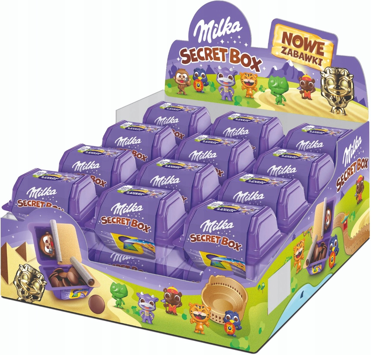 Milka Secret Box x 24szt kolekcja 7 cudów świata, czekolada mleczna ...
