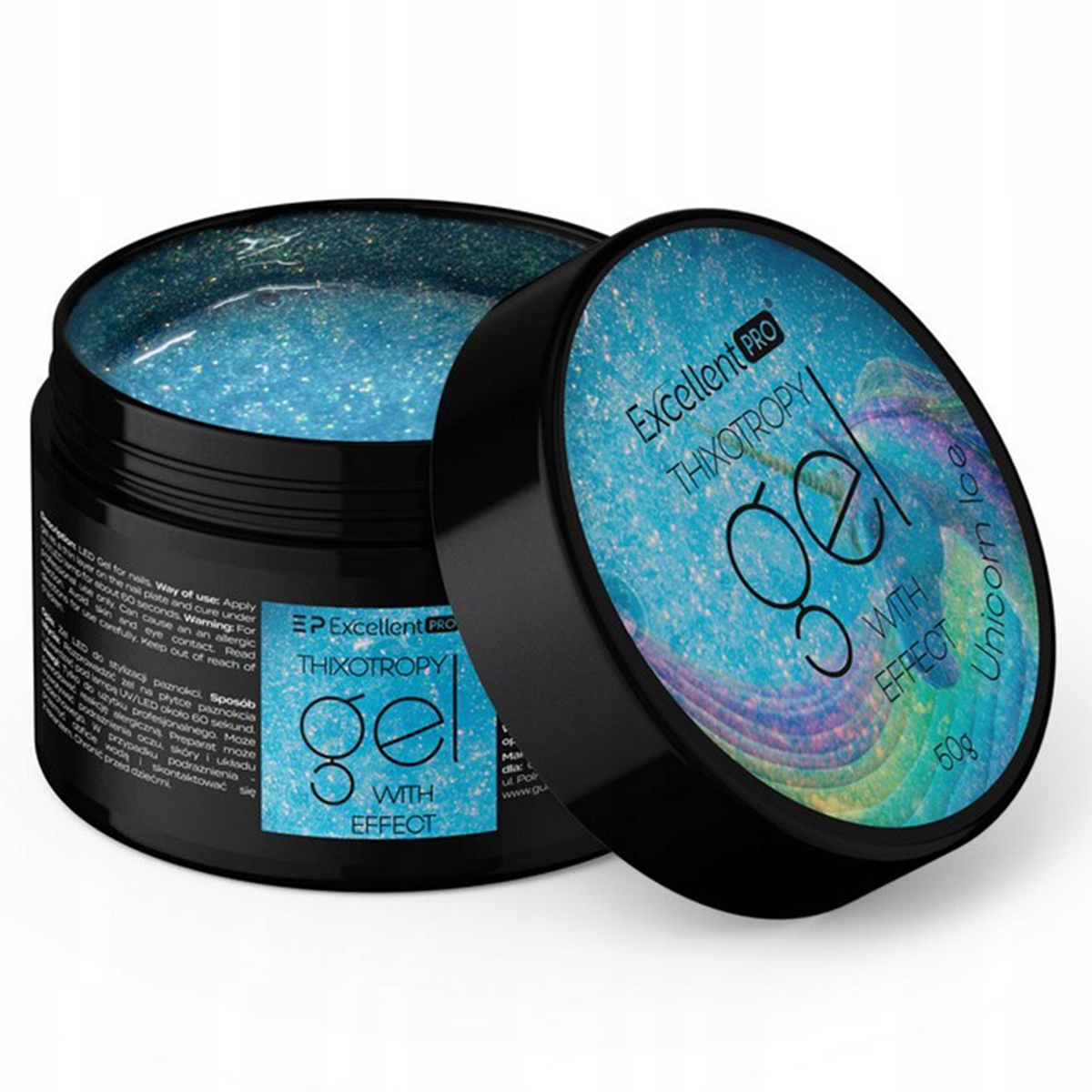 Excellent PRO THIXO Żel budujący LED/UV EFEKT UNICORN ICE 50g BLUE ...