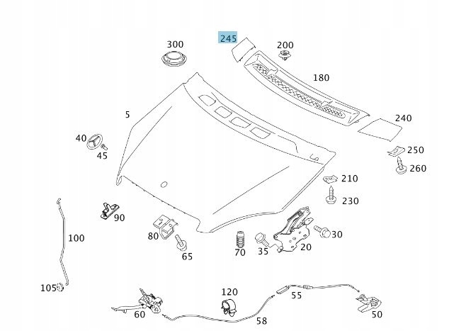 PODSZYBIE ZAŚLEPKA MASKI Mercedes A -KL A169 PRAWA A1698300075 za 75,38 ...