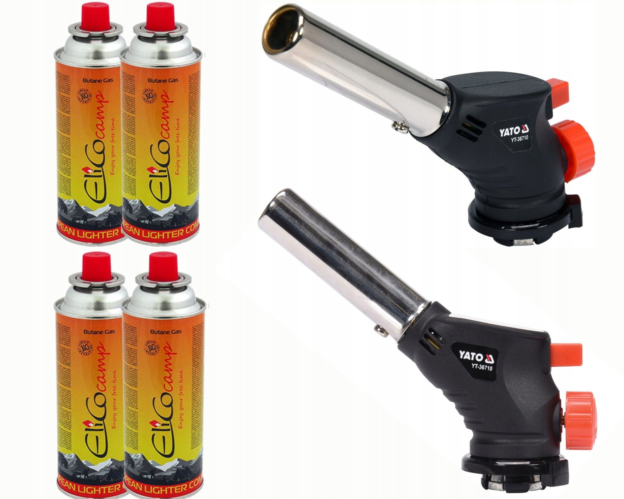 PLYNOVÝ HOŘÁK YATO S PIEZO + 4 PLYNY KARTUŠE ELICO za 350 Kč - Allegro