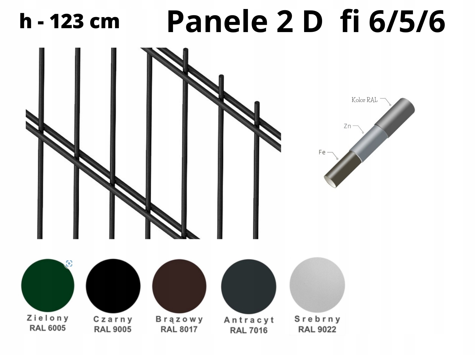 PANEL OGRODZENIOWY - KRATOWY 2D OCYNK + RAL 123 cm • Cena, Opinie ...