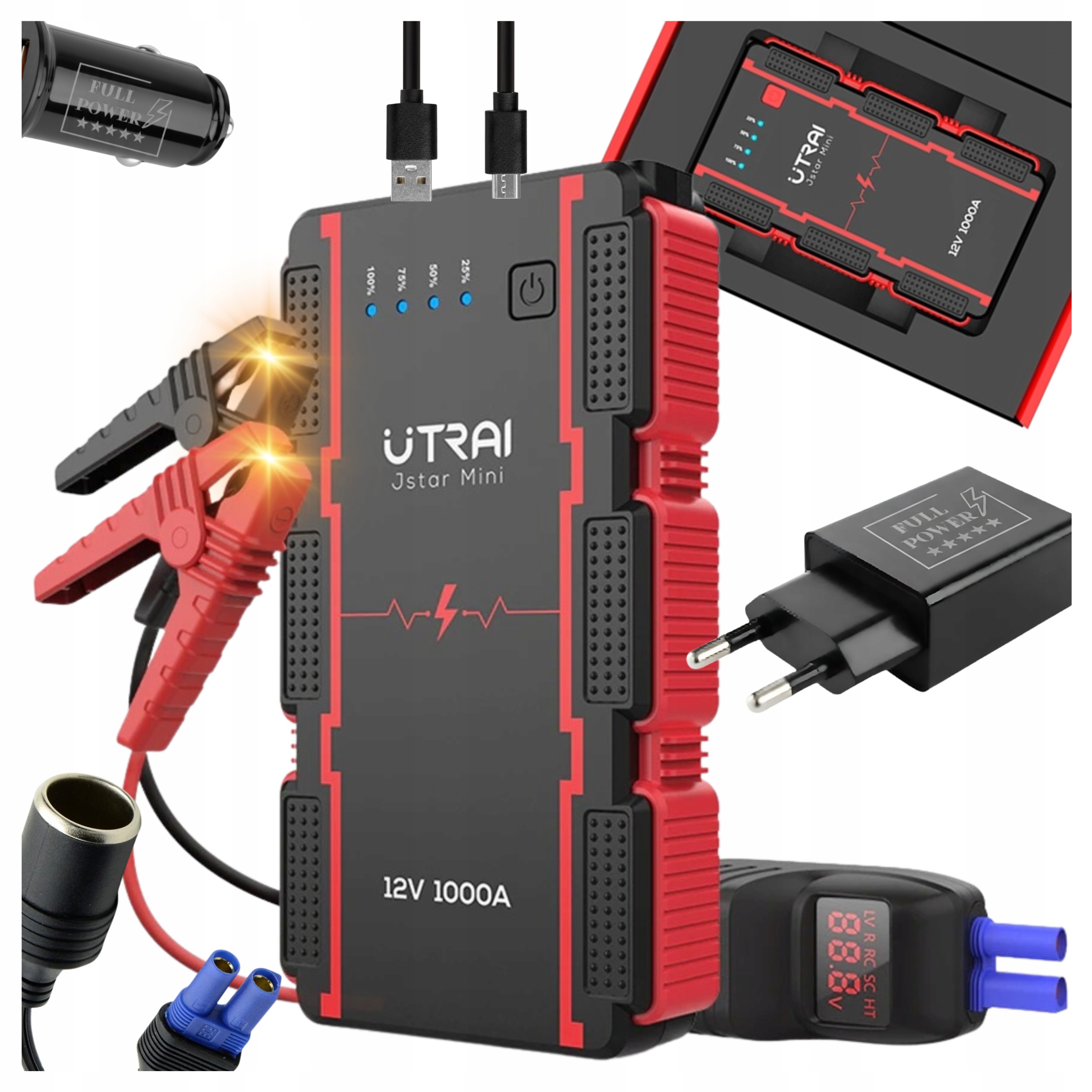 STARTOVACÍ ZAŘÍZENÍ DO AUTA STARTOVÁNÍ JUMP STARTER POWERBANK 12V 1000A ...