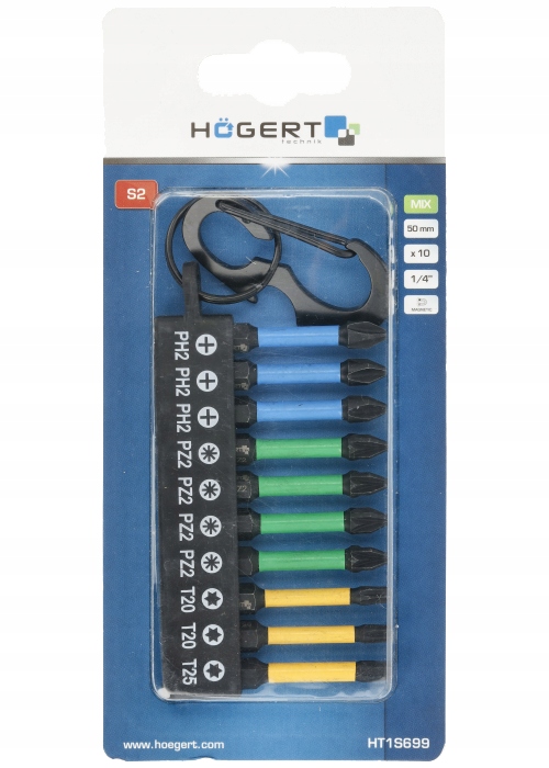 Hoegert Technik Bity udarowe zestaw: 4xPZ2 3xPH2 2xTX20 1xTX25 50 mm - Hoegert Technik | Sklep ...